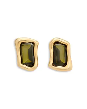 Kate Spade New York Molten Glass Stud Earrings - Green/gold