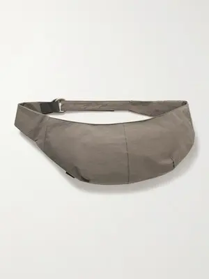 MASTER-PIECE CO Sash Leather-trimmed Coated-nylon Sling Bag - Gray
