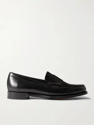 DRAKE'S Charles Leather Penny Loafers - Black