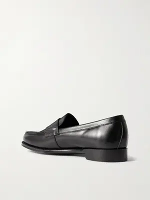 DRAKE'S Charles Leather Penny Loafers - Black