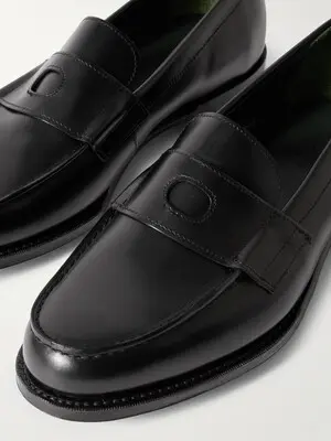 DRAKE'S Charles Leather Penny Loafers - Black