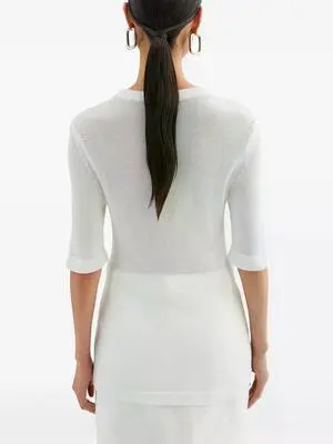 JIL SANDER Crochet-flower Knit T-shirt - White