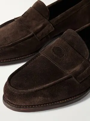 DRAKE'S Charles Suede Penny Loafers