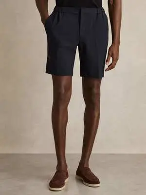REISS Deck Drawstring Chino Shorts - Navy