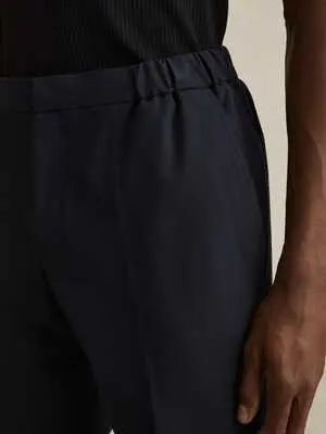 REISS Deck Drawstring Chino Shorts - Navy