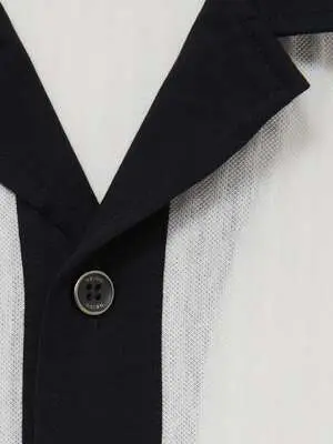 REISS Aster Cotton Textured Colour-block Shirt