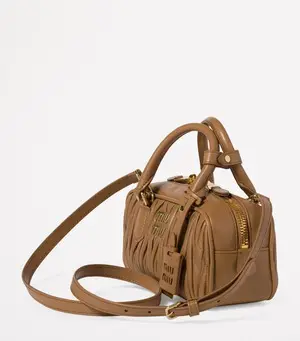Miu Miu Matelassé Leather Arcadie Top-handle Bag - Brown