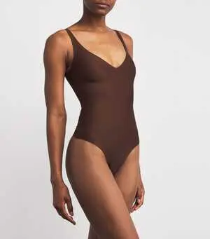 SKIMS Plunge Thong Bodysuit - Black