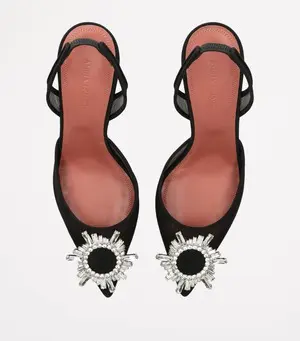 Amina Muaddi Mesh Begum Slingback Pumps 70