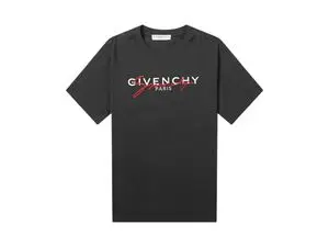 Givenchy Paris Signature Embroide Logo T-shirt Black/red