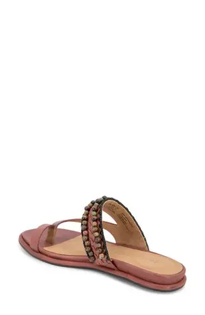 Gentle Souls By Kenneth Cole Lentini Toe-loop Sandals - Mahogany Leather