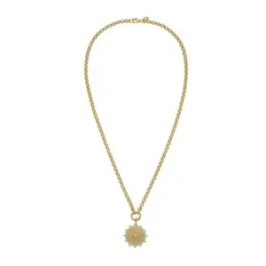 LIONHEART 14k Cassandane Small Sun Medallion Rolo Necklace - Gold