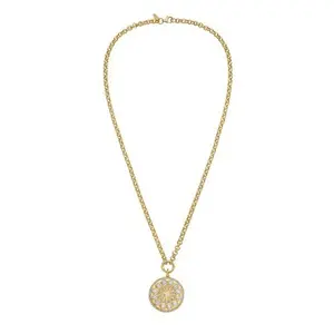 LIONHEART 14k Mother Of Pearl Charm Rolo Necklace - Gold