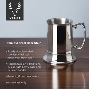 VISKI Beer Stein In Stainless Steel