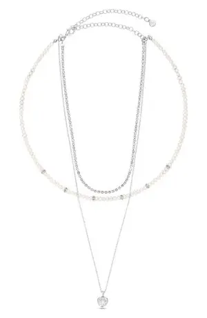 Ettika Layered Charm And Freshwater Pearl Necklace