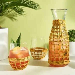 TWINE Island Carafe & Stemless Wine Glasses Set Of 3