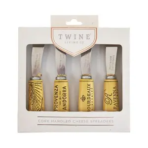 TWINE Cork Handled Cheese Spreader Set Of 4