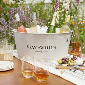 TWINE Stay Awhile Metal Beverage Tub