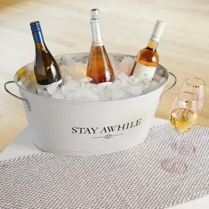 TWINE Stay Awhile Metal Beverage Tub