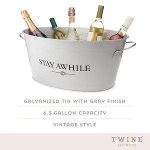 TWINE Stay Awhile Metal Beverage Tub