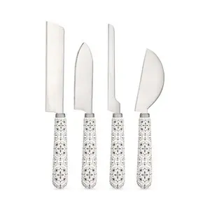 TWINE Tiles Cheese Knife Set Of 4 - White