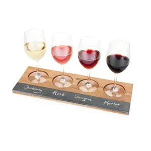 TWINE Acacia Wine Flight Board - Wood