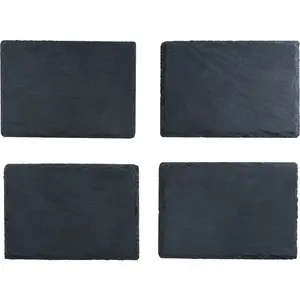 TWINE Slate Tapas Plates Set Of 4 - Black
