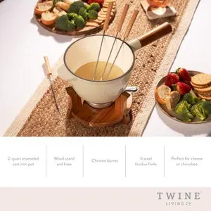 TWINE Wood And Cast Iron Fondue Set