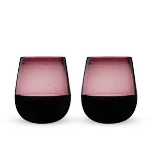 TWINE Segunda Vida Rosado Recycled Stemless Wine Glasses Set Of 2 - Pink