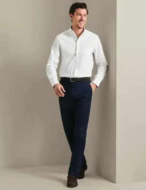 CHARLES TYRWHITT Ultimate Non-iron Chinos - French Navy
