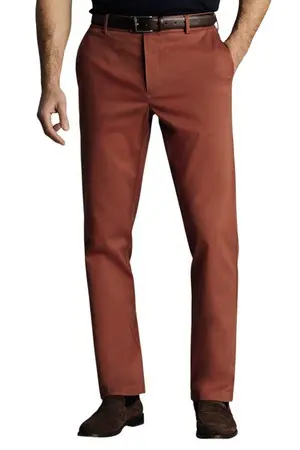 CHARLES TYRWHITT Ultimate Non-iron Chinos - Rust Red