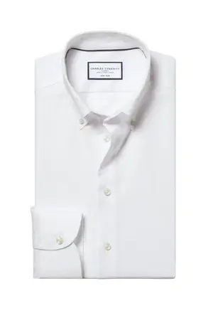 CHARLES TYRWHITT Non-iron Oxford Shirt - White