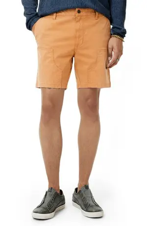 John Varvatos Jayden Seamed Cotton Shorts - Copper