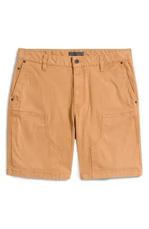 John Varvatos Jayden Seamed Cotton Shorts - Copper