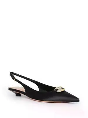 Valentino Garavani Vlogo Signature Slingback Pumps - Black