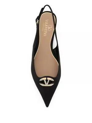 Valentino Garavani Vlogo Signature Slingback Pumps - Black