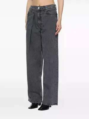 WON HUNDRED Pleat-detailing Wide Leg Jeans