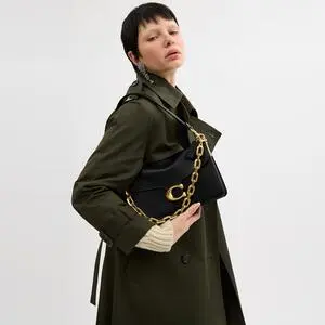 COACH Chain Tabby Shoulder Bag - Brass/black