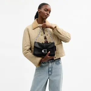 COACH Chain Tabby Shoulder Bag - Silver/black