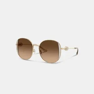 COACH Horse And Carriage Metal Round Sunglasses