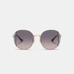 COACH Horse And Carriage Metal Round Sunglasses