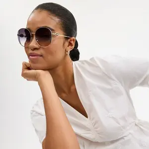 COACH Horse And Carriage Metal Round Sunglasses
