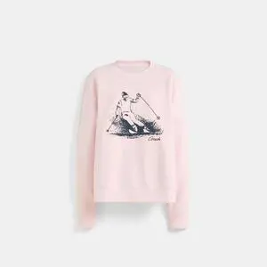 COACH Restored Ski Graphic Crewneck Sweatshirt - Pastel Pink