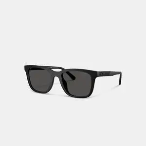 COACH® C Hardware Textured Temple Square Sunglasses - Black
