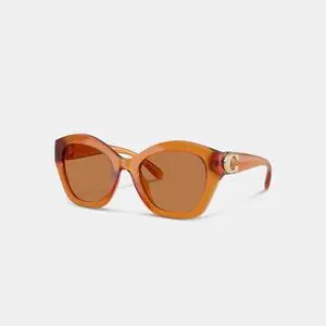 COACH Oversized Geometric Sunglasses Amber