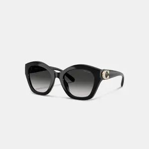 COACH Maxi Sculpted C Geometric Sunglasses - Black
