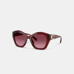 COACH Oversized Geometric Sunglasses - Burgundy