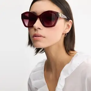 COACH Oversized Geometric Sunglasses - Burgundy