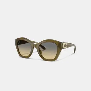 COACH Oversized Geometric Sunglasses - Milky Olive