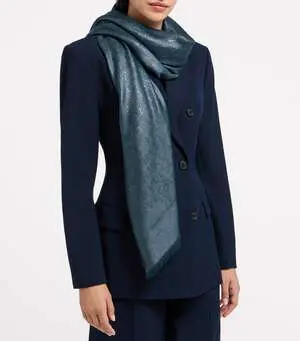 BVLGARI Silk-wool Logo Scarf